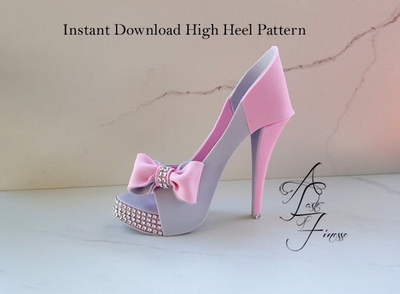 Instant Download Pattern Template Fondant High Heel Shoe Cake