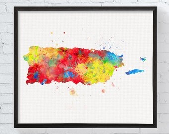 Watercolor map | Etsy