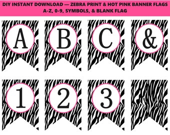 Hot pink zebra party | Etsy