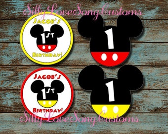 Items similar to Mickey Mouse Printable Cupcake Toppers- CLASSIC on Etsy