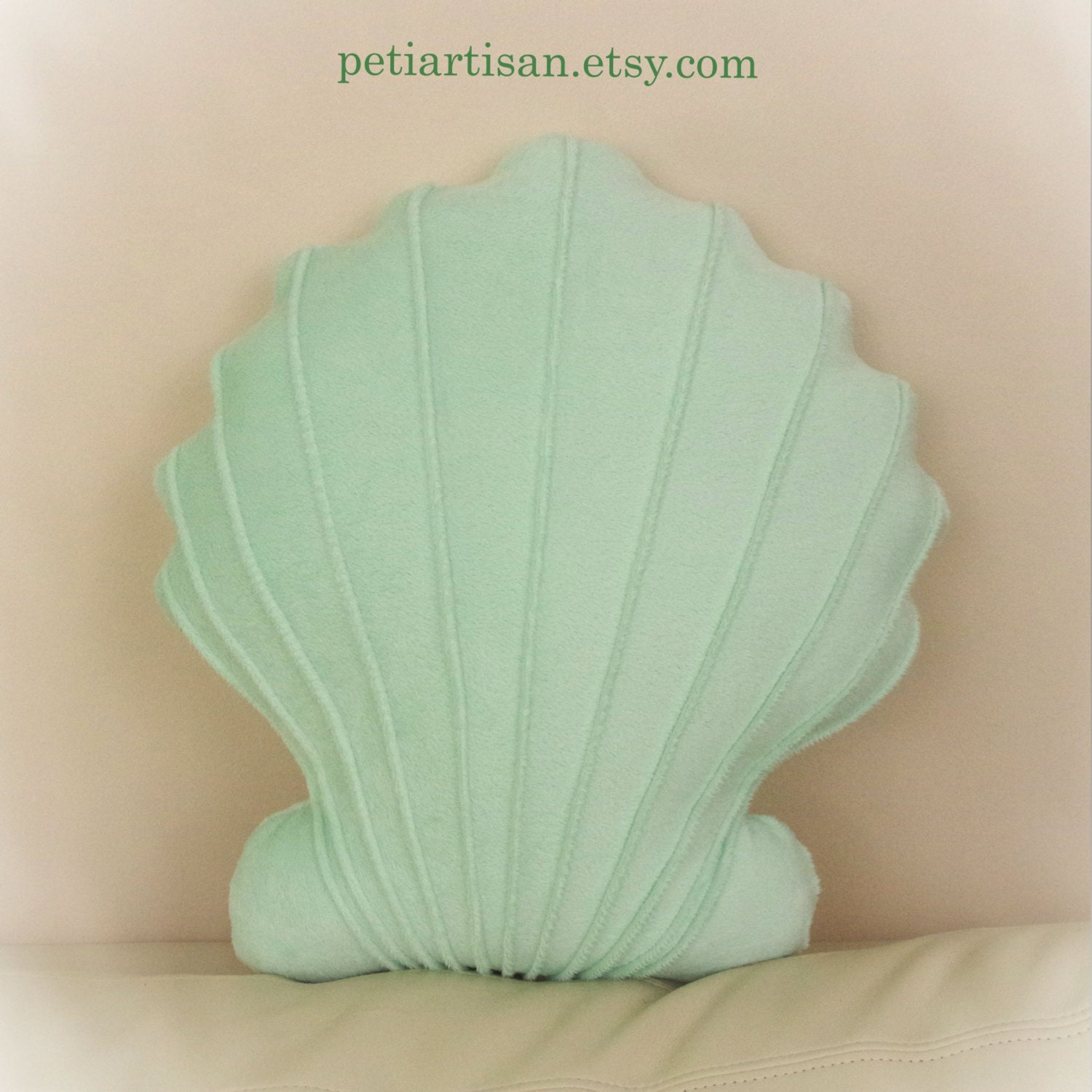 Scallop Shell Shaped Pillow Seashell Pillow Toy by PeTiArtisan