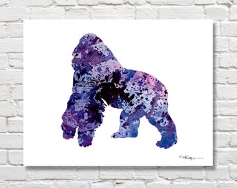 Rabbit Art Print Abstract Watercolor Painting Wall Decor