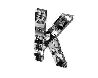 3D Picture Frame Photo letter collage Gift by InitialRemembrance