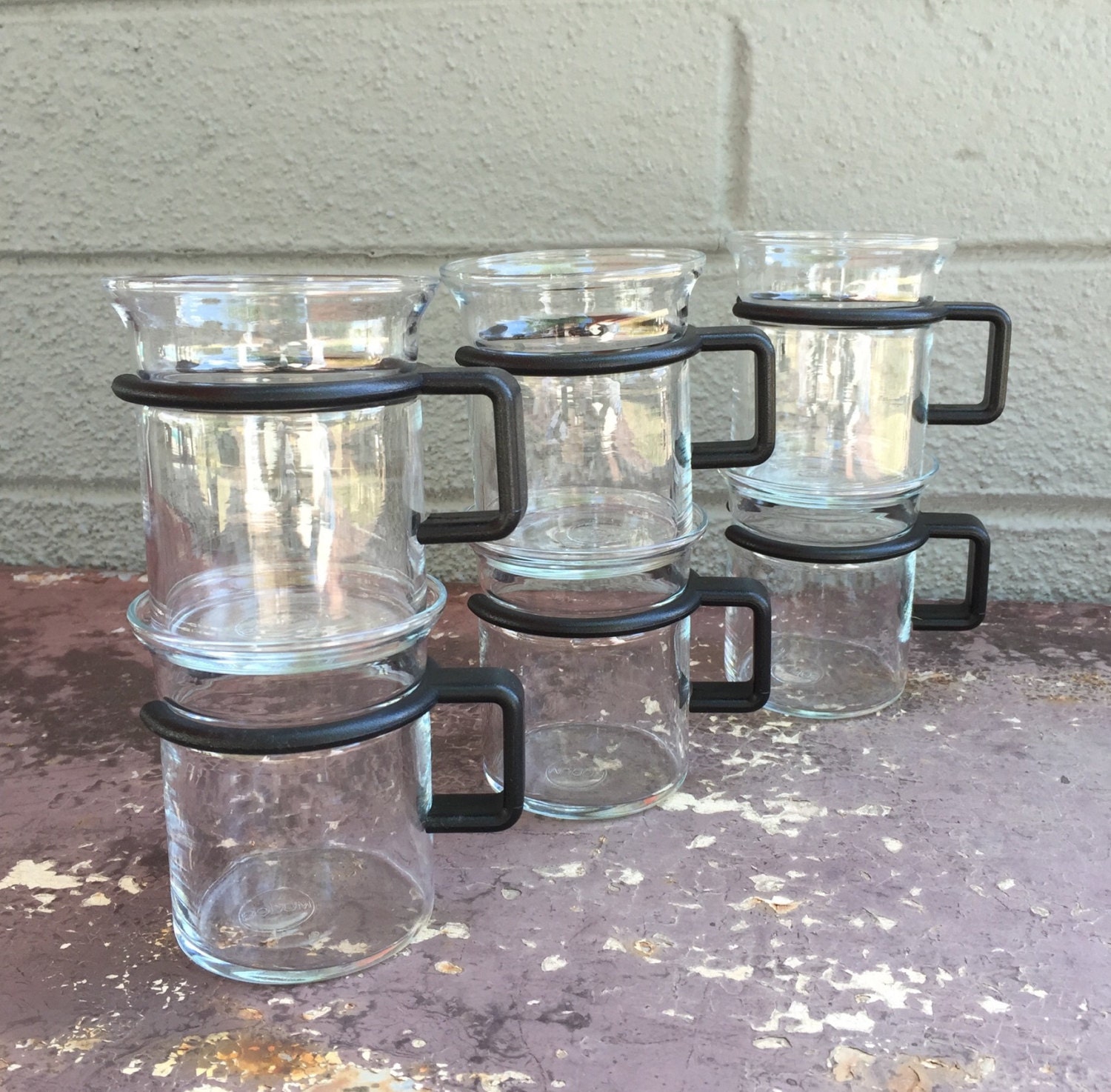 Bodum Beaker Glass Cups Set of 6 Vintage Glass Teacups Coffee