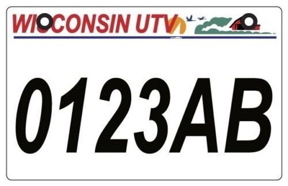Wisconsin UTV License Plate FREE SHIPPING