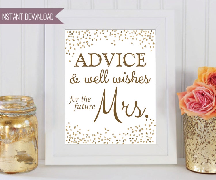 Customizable Bridal Shower Sign Advice and by DesignsByLindsayy