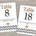 Chevron Wedding Reception Table Numbers Printable File