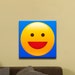 Wide Grin Smiley Face Emoji 12 x 12 Canvas