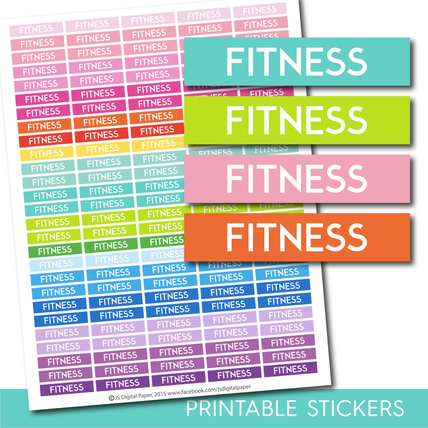 Fitness Header Stickers Fitness Planner Stickers Fitness
