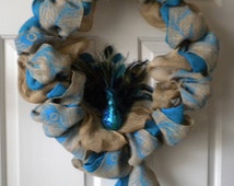 Unique burlap and teal related items | Etsy