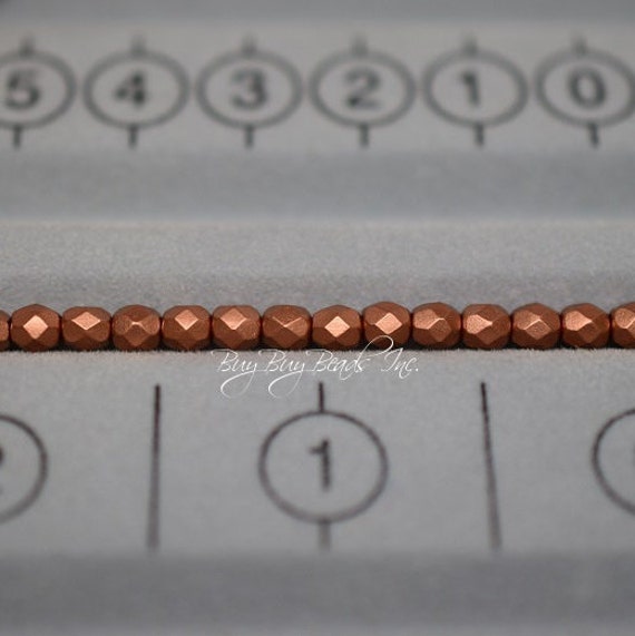 4MM Silky Dark Gold Round Faceted Fire Polished Czech Glass