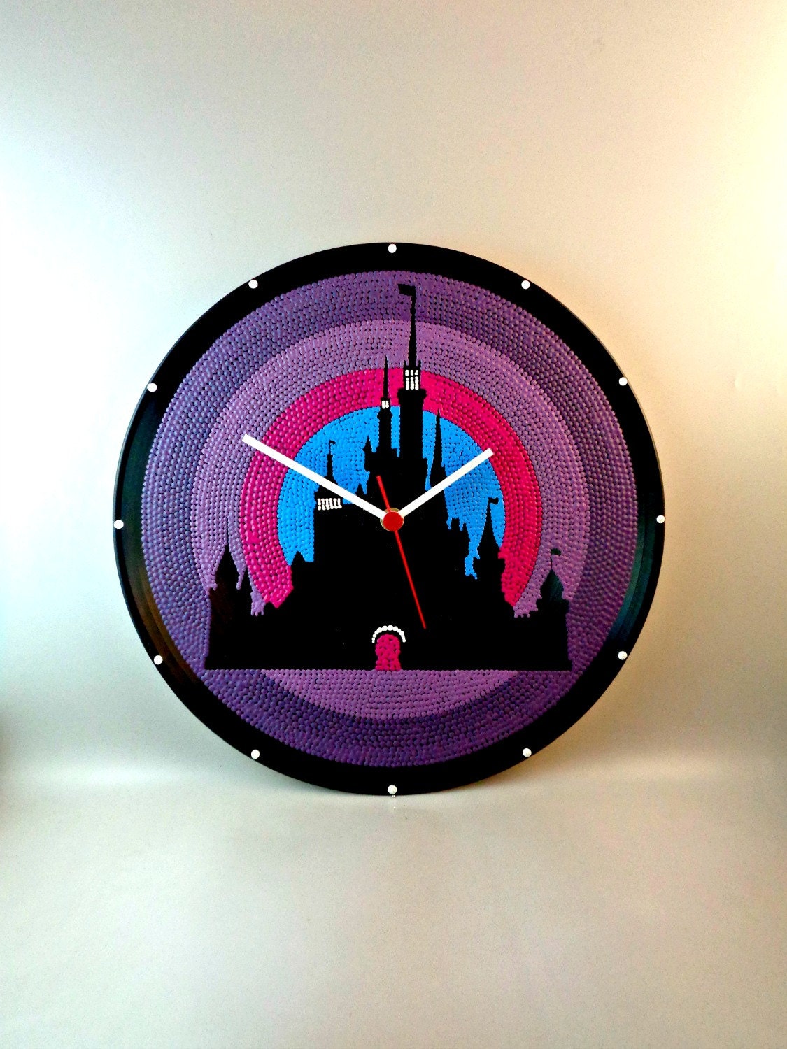 Wall clock Disney castle Vinyl clock Disney clock Disney