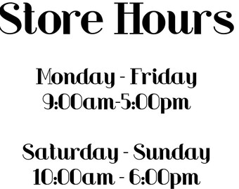 Store hours | Etsy