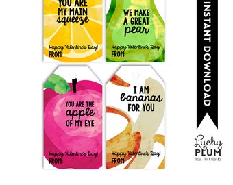 Printable orange valentine tag Cutie clementine healthy non