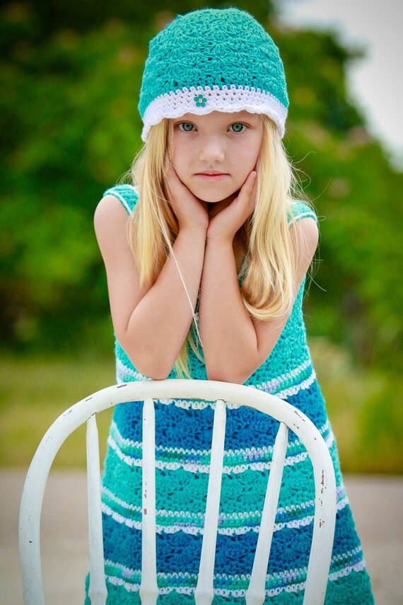 Seaside Girl Sundress Crochet Pattern Sizes 2T by CrochetGarden