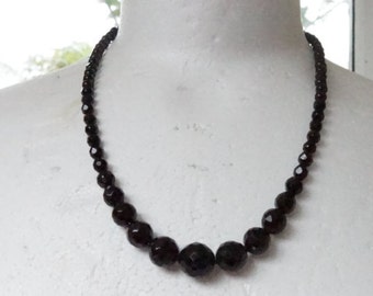 Unique black bead necklace related items | Etsy