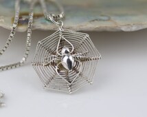 Unique spider web necklace related items | Etsy