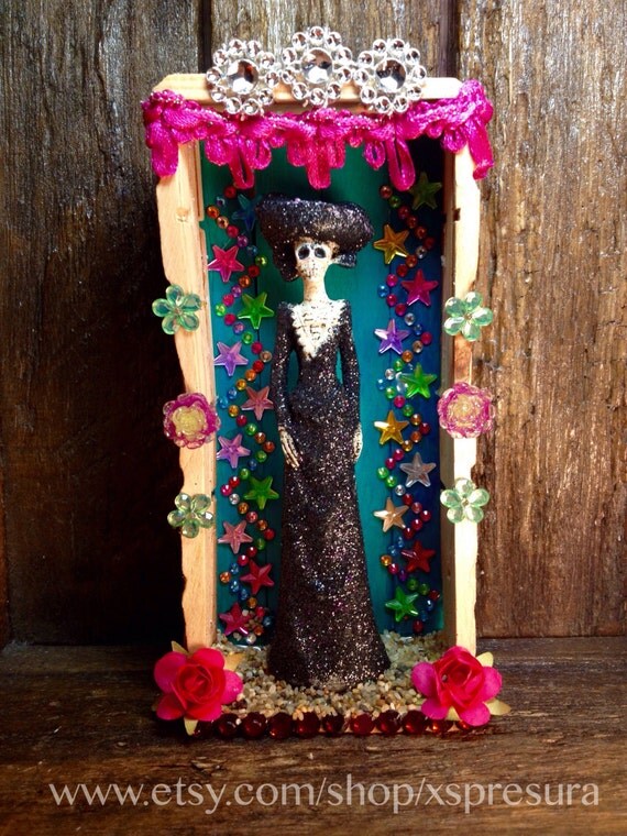 Items similar to Day of the Dead Catrina Nicho / Dia-de-los-Muertos ...