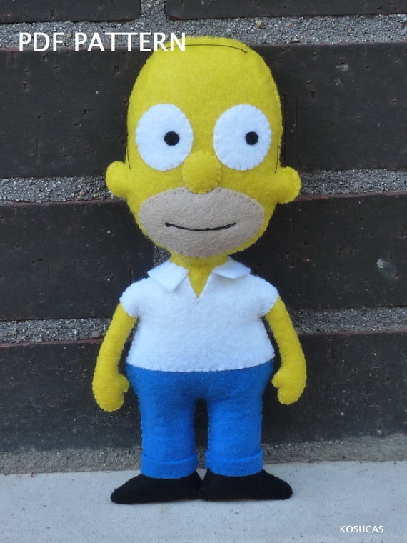 PDF pattern to make a felt Homer Simpson by Kosucas on Etsy