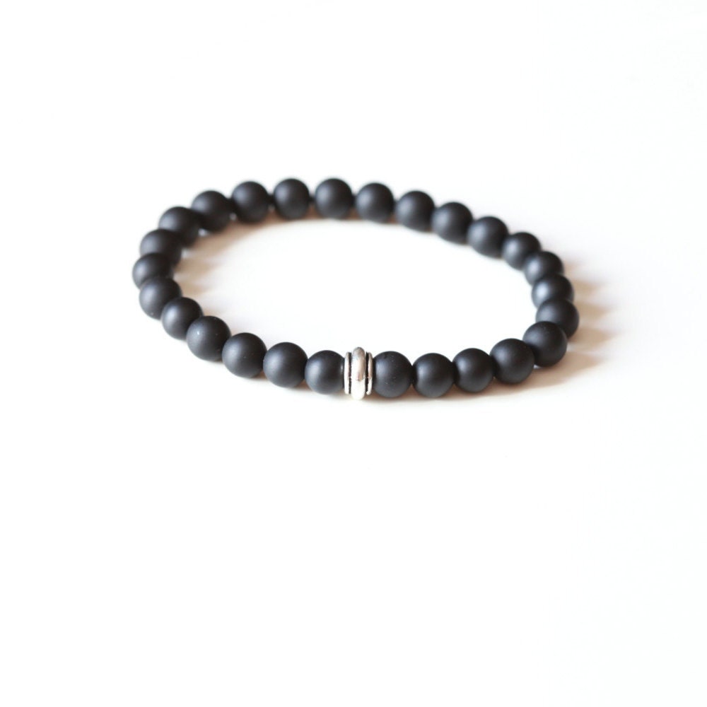 Designer Gem Stone Bracelet with Silver Accents Mens by ManUpInc