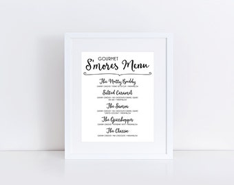 Smores menu | Etsy