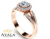 Ayala Jewelry Unique Engagement Ring Rose Gold by AyalaDiamonds
