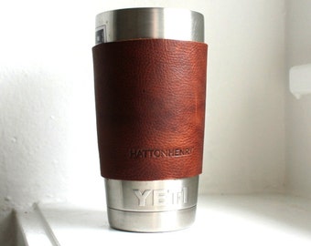 Unique leather cup sleeve related items | Etsy