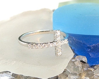 Sideway cross ring | Etsy