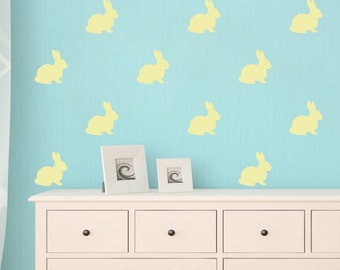 Rabbit wall decal | Etsy