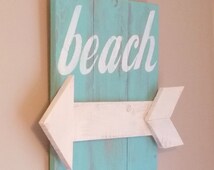 Unique beach arrow sign related items | Etsy