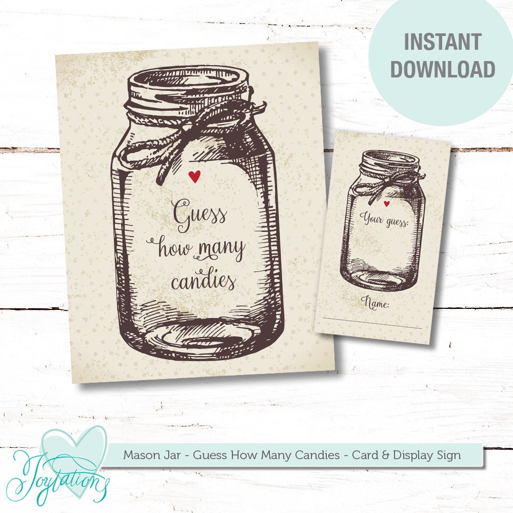 Baby Shower Candy In The Jar Guessing Game Free Templates Items 