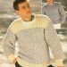 mens sweater knitting pattern PDF mens chunky sweater crew
