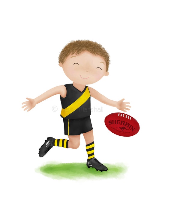 AFL Print Australian Football Childrens Art by SweetCheeksImages