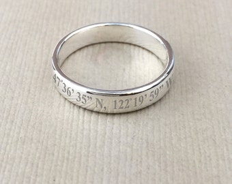 Coordinates ring | Etsy