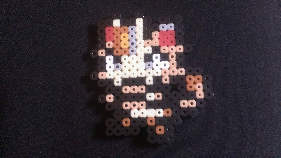 Meowth Pokemon Pixel Art Bead Sprite As a magnet by MelParadise