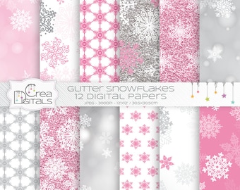Winter Digital Papers Snow Digital Papers Snowman Clipart