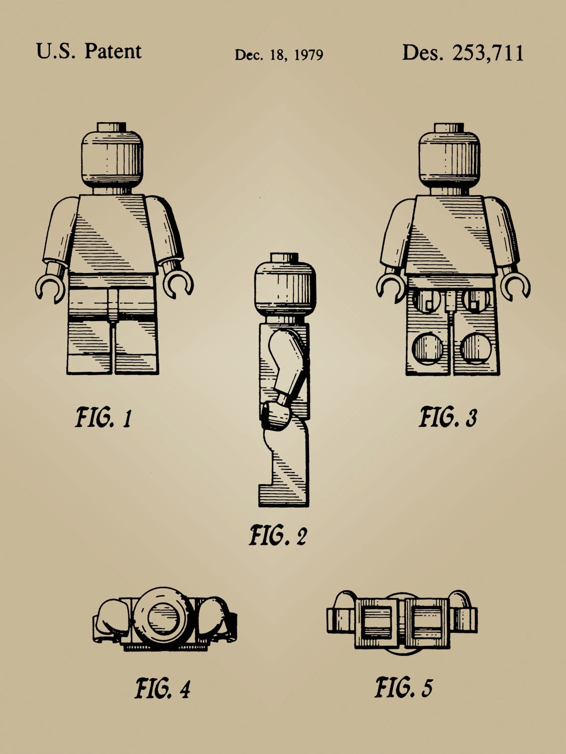 LEGO Patent Print Patent Poster Patent Art by PastTensePosters