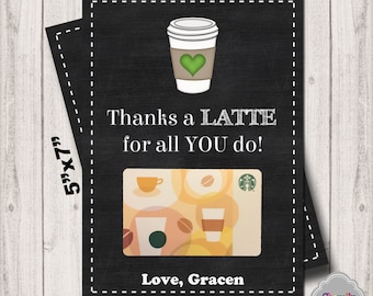 Latte gift tag | Etsy