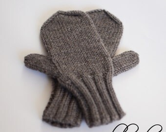 Knit Wool Kids Mittens Hand Knitted Toddler Mittens Blue