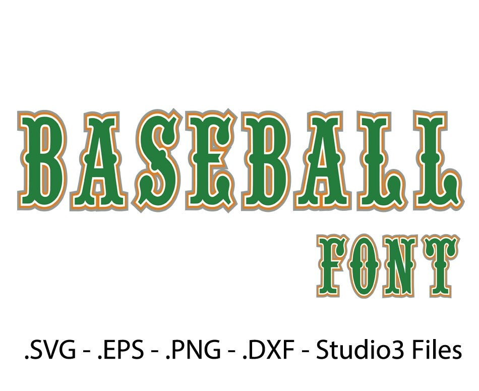 Baseball font Vectors cutting files.