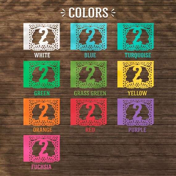 Papel Picado Table Number Flags Papel Picado Suite