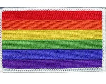 Gay Pride Rainbow Flag Heart embroidered patch badge