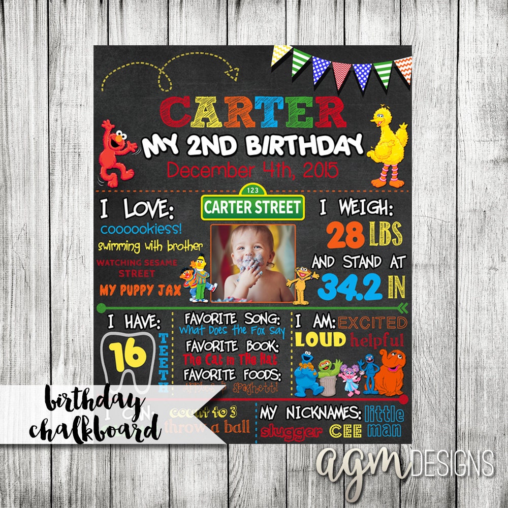 Sesame Street Chalkboard Sesame Street By Agmprintabledesigns