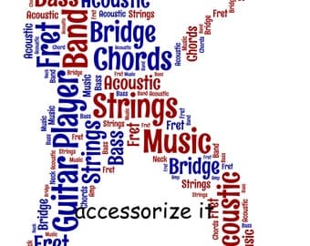 Guitar word art | Etsy