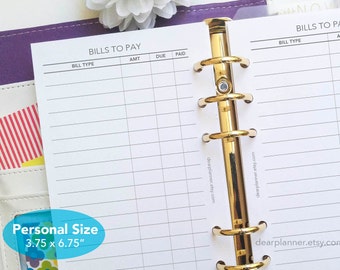 Printable Bill Payment Tracker Log Paying Bills Checklist