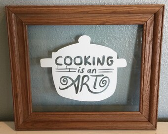 Items similar to Home Cooking Chef Art Print Framed Kitchen Art on Etsy