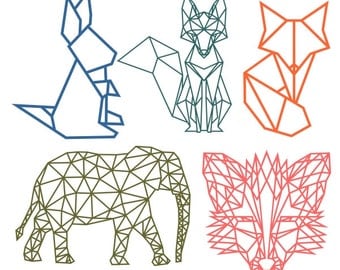 Geometric rabbit | Etsy