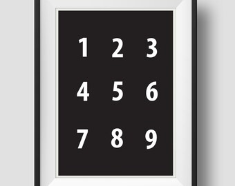 Number poster | Etsy