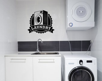 Laundry vinyl decal | Etsy