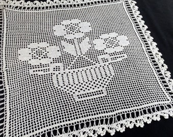 Unique filet crochet flower related items | Etsy